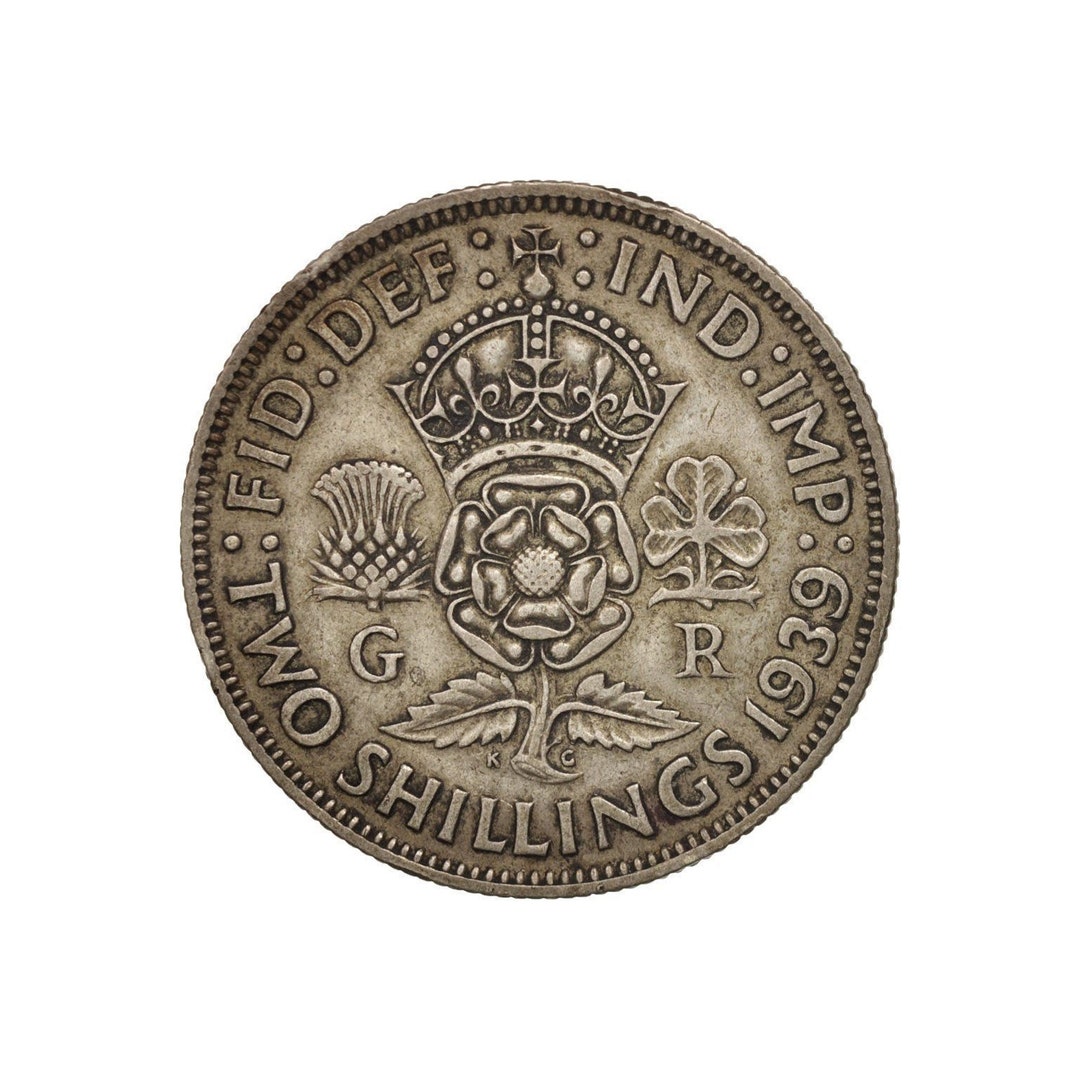 1939 Florin / Two Shilling Coin Great Britain From King George VI ...