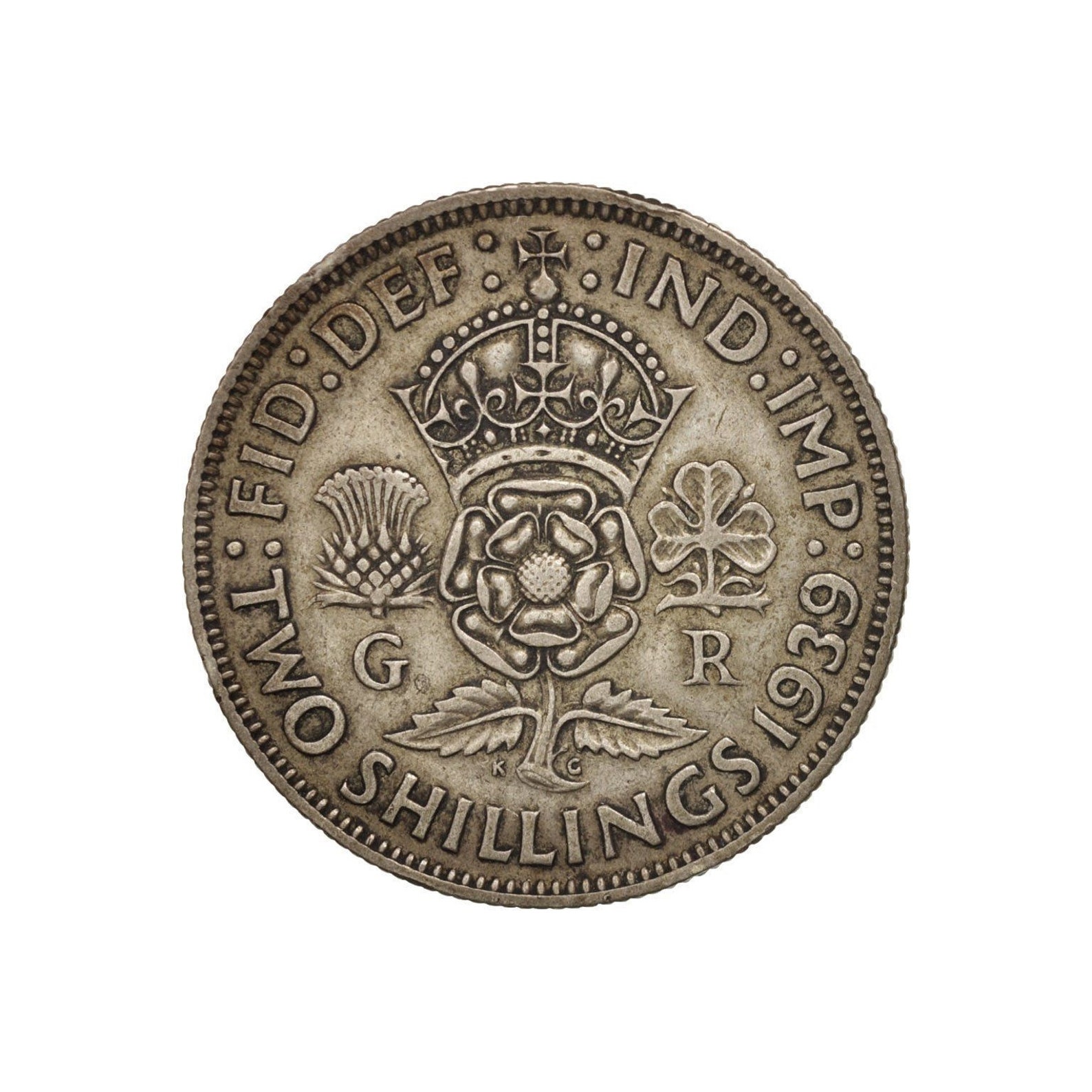 1939 Florin / Two Shilling Coin Great Britain From King George VI ...