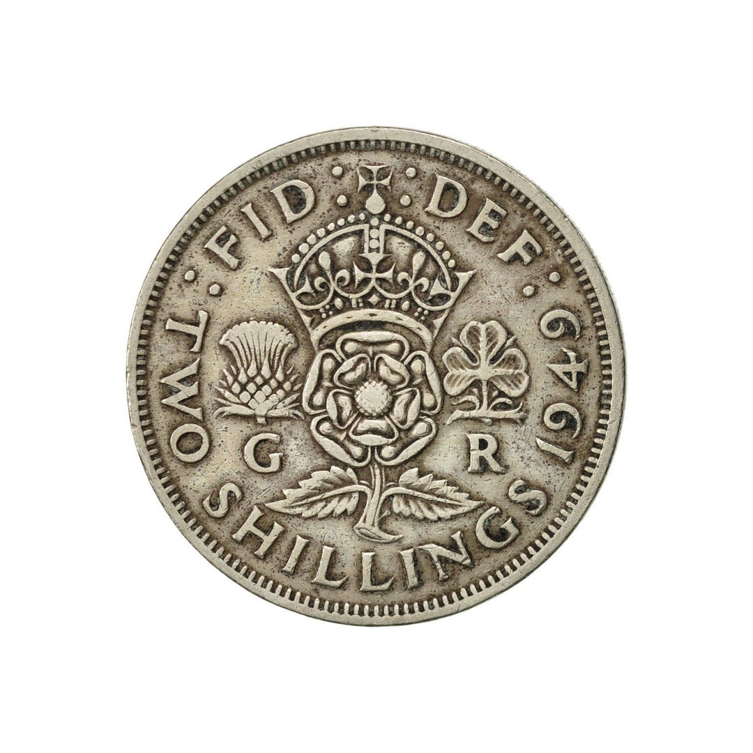 1949 Florin / Two Shilling Coin Great Britain From King George VI ...