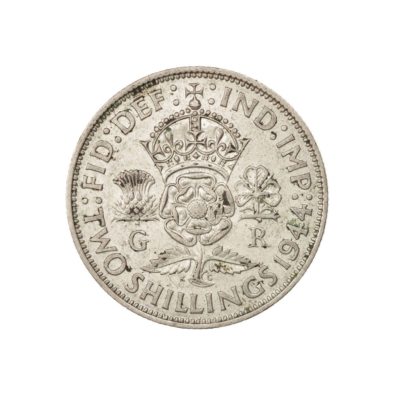 1944 Florin / Two Shilling Coin Great Britain From King George VI ...