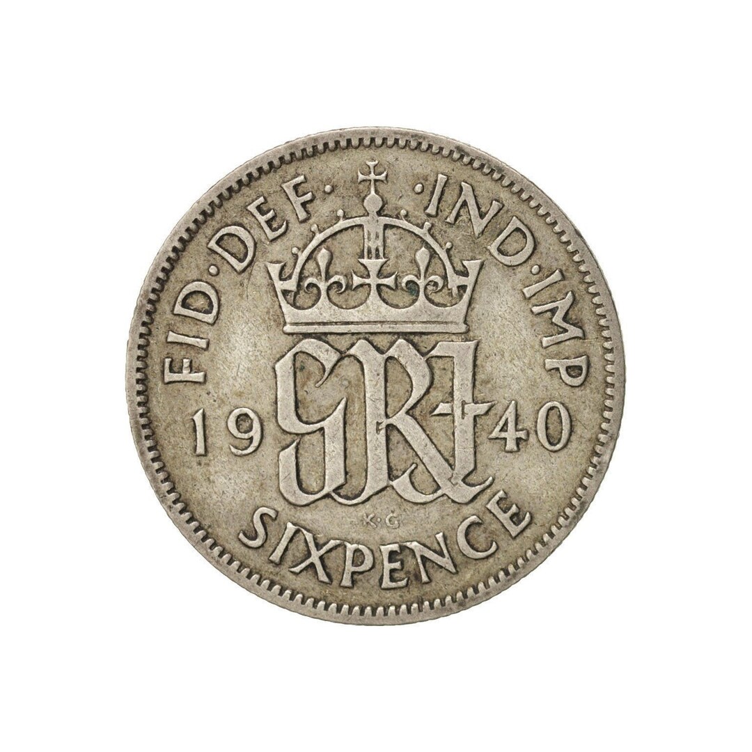 1940 Sixpence Coin Great Britain From King George VI, Perfect for ...