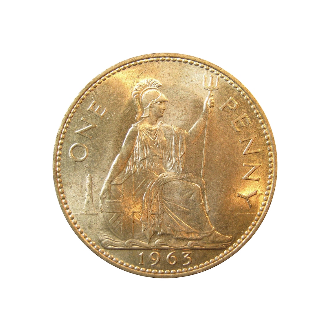 1963 One Penny Coin Great Britain From Queen Elizabeth II , Perfect for ...