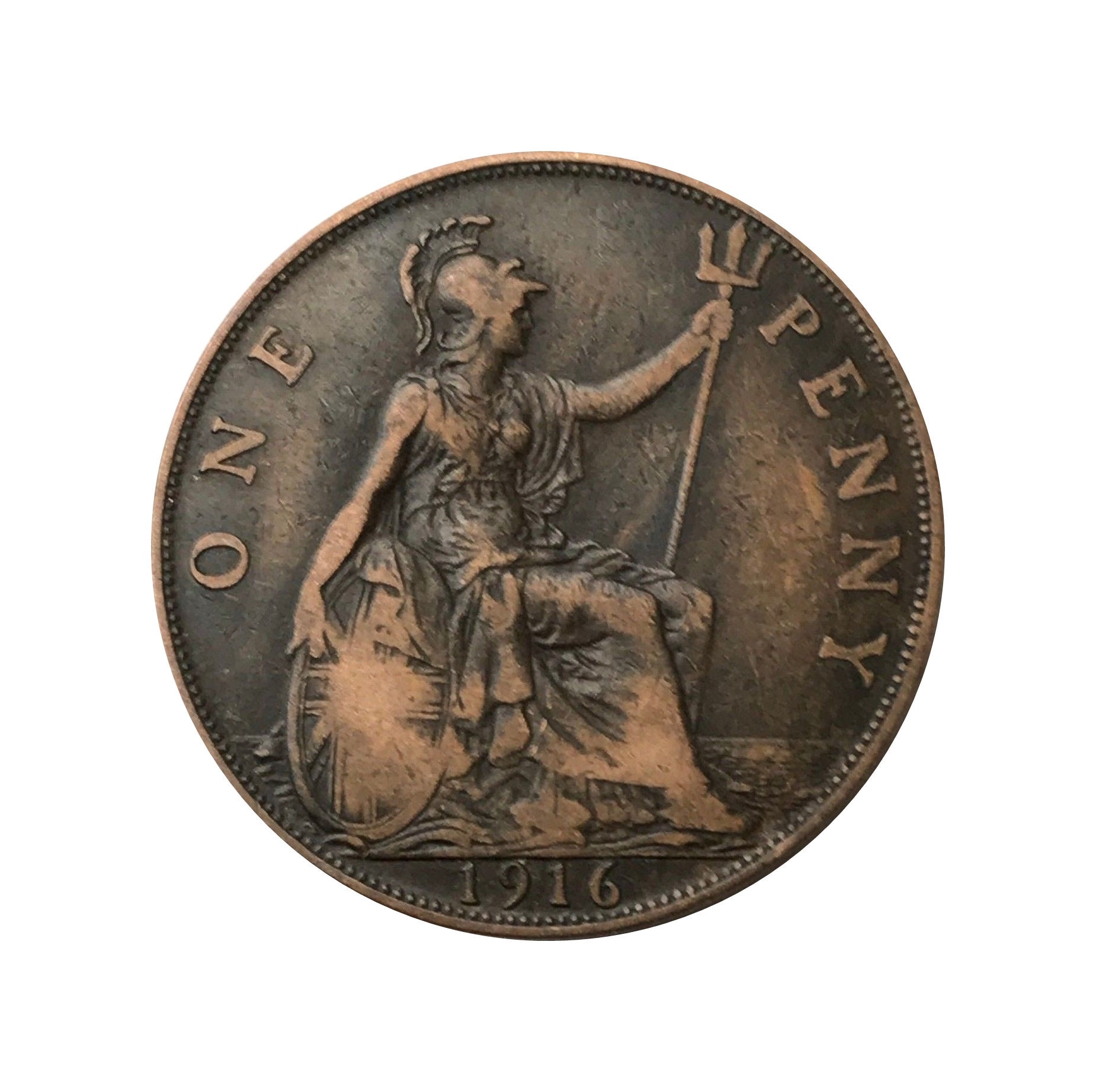 1916 One Penny Coin Great Britain From King George V , Perfect for ...