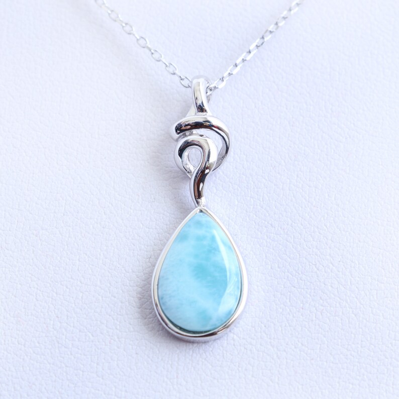 Larimar Necklace 925 Sterling Silver Necklace Gemstone - Etsy Larimar Necklace 925 Sterling Silver Necklace Gemstone - Etsy