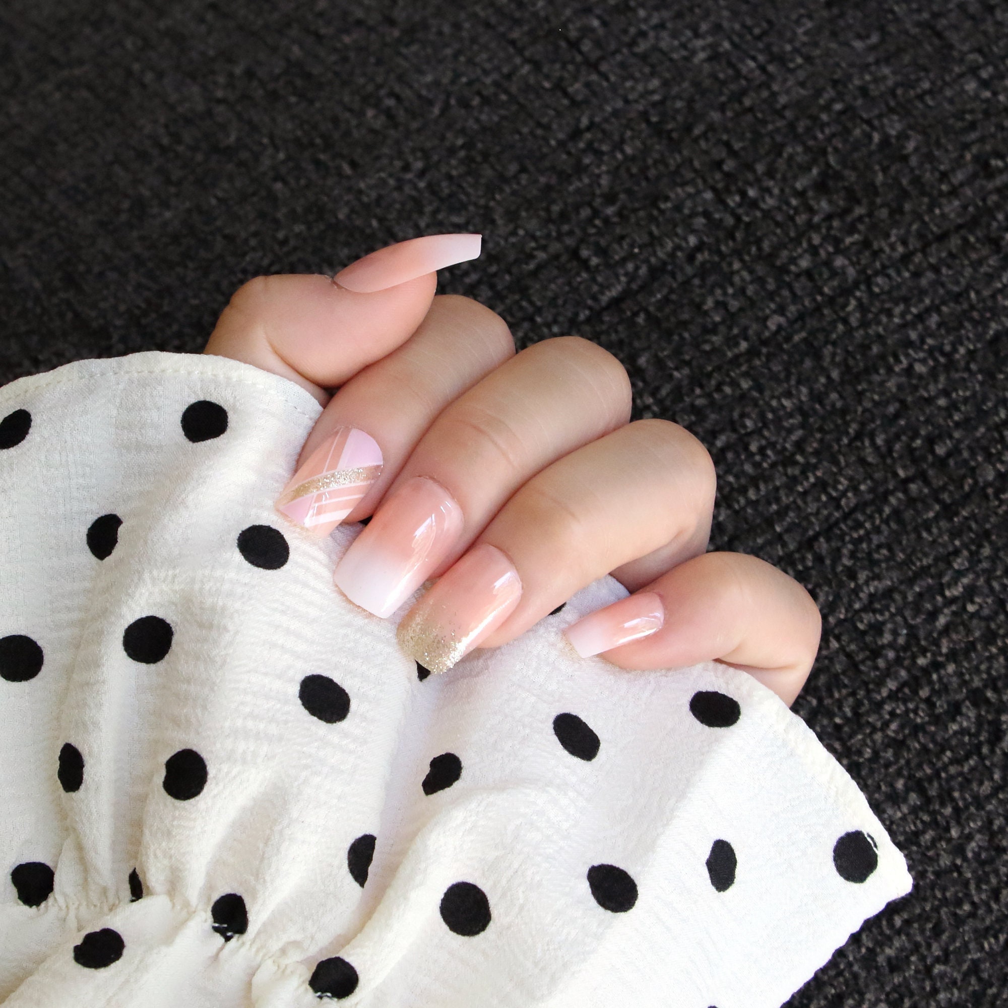 Luxury 24 Pcs Pink Mid Press on Nails Glue on Nails Kit Nude - Etsy