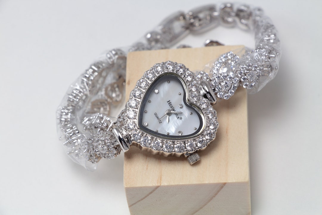 925 Sterling Silver Crystal Bracelet Crystal Watch Bracelet - Etsy