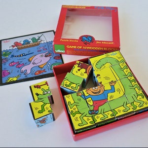 KEITH HARING Game of 16 Wooden Blocks the Keith Haring World VILAC ...