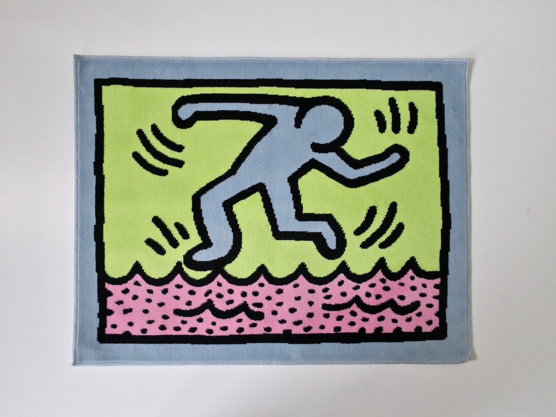 Keith HARING Bath Mat édité Par AXIS Paris 1990s, Estate of Keith Haring, Tapis De Bain Neuf De ...
