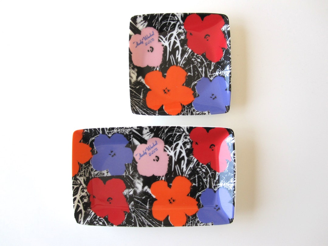 Andy WARHOL Pair of Pin Tray ”ten Foot Flowers” Limited Edition by ...