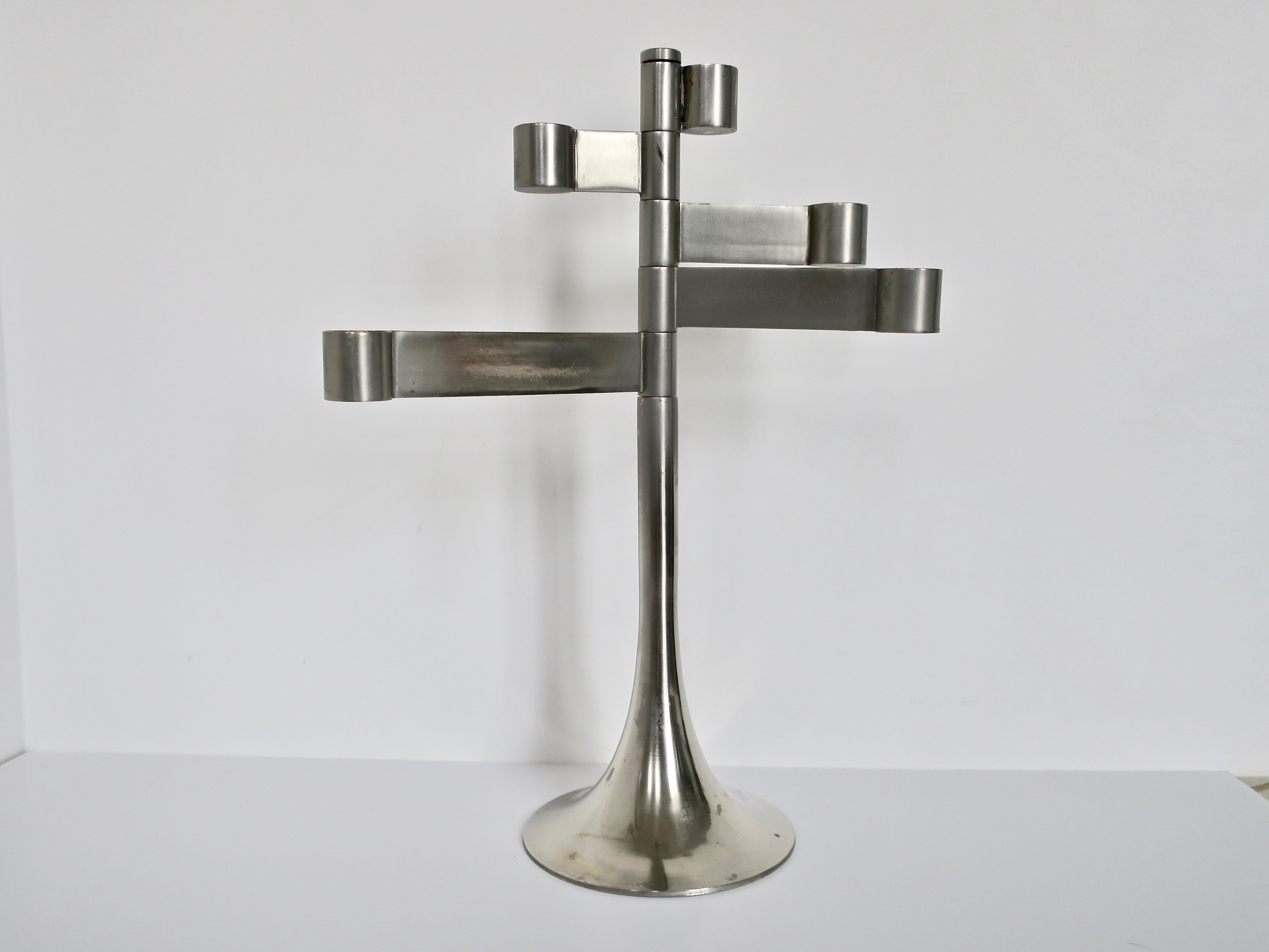 Vintage Candlestick Tulip Foot and 5 Arms 1970s, Modernist Candle ...