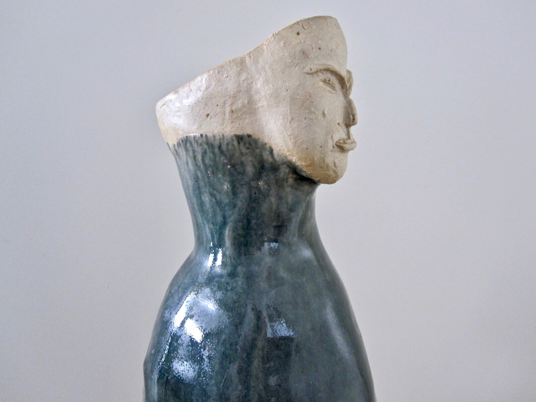 Studio Pottery Statue 1970s France, Anthropomorphic Vase, Vintage ...