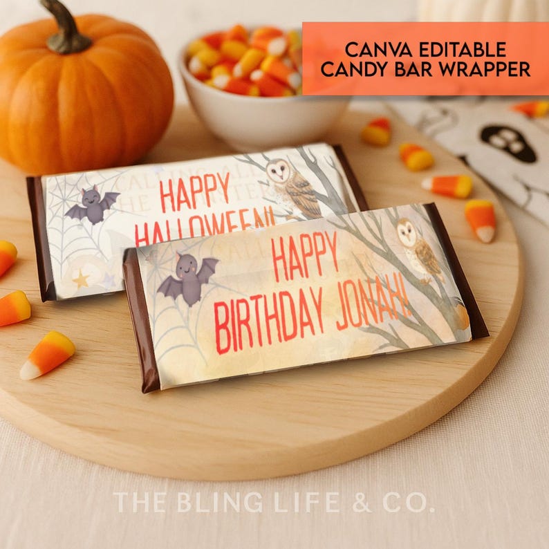 Calling All the Monsters Candy Bar Wrapper | Editable Halloween Party ...