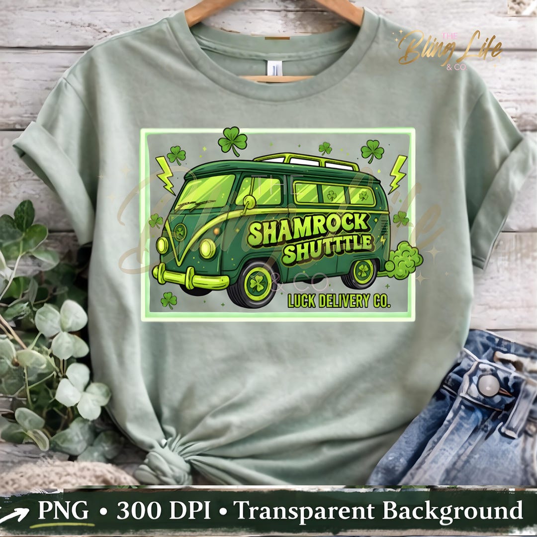 Shamrock Shuttle PNG | St Patrick’s Day Shirt Design | Retro Shamrock ...