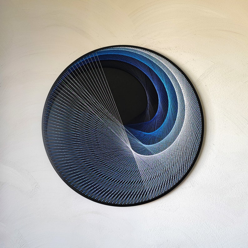 String Art Wall Decor Wave Elegant Lines Azure Abstraction Sea Breeze ...