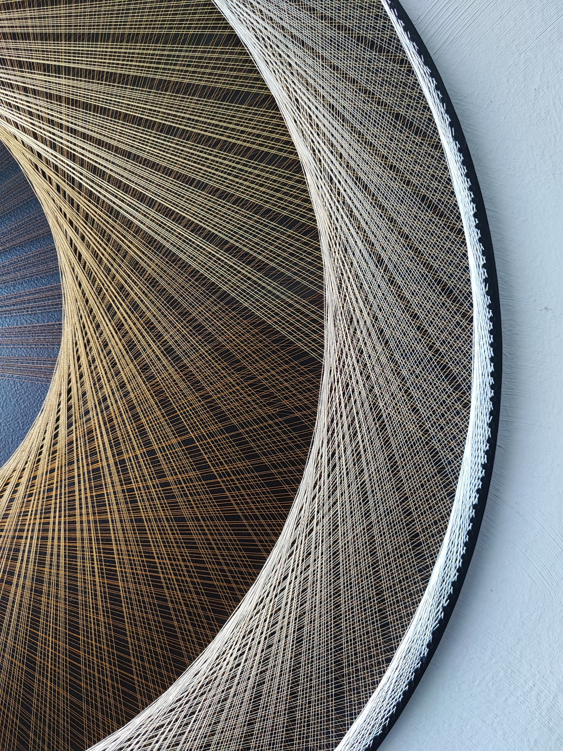 String Art Wall Decor Elegant Lines Spiral Creative Abstraction Green ...