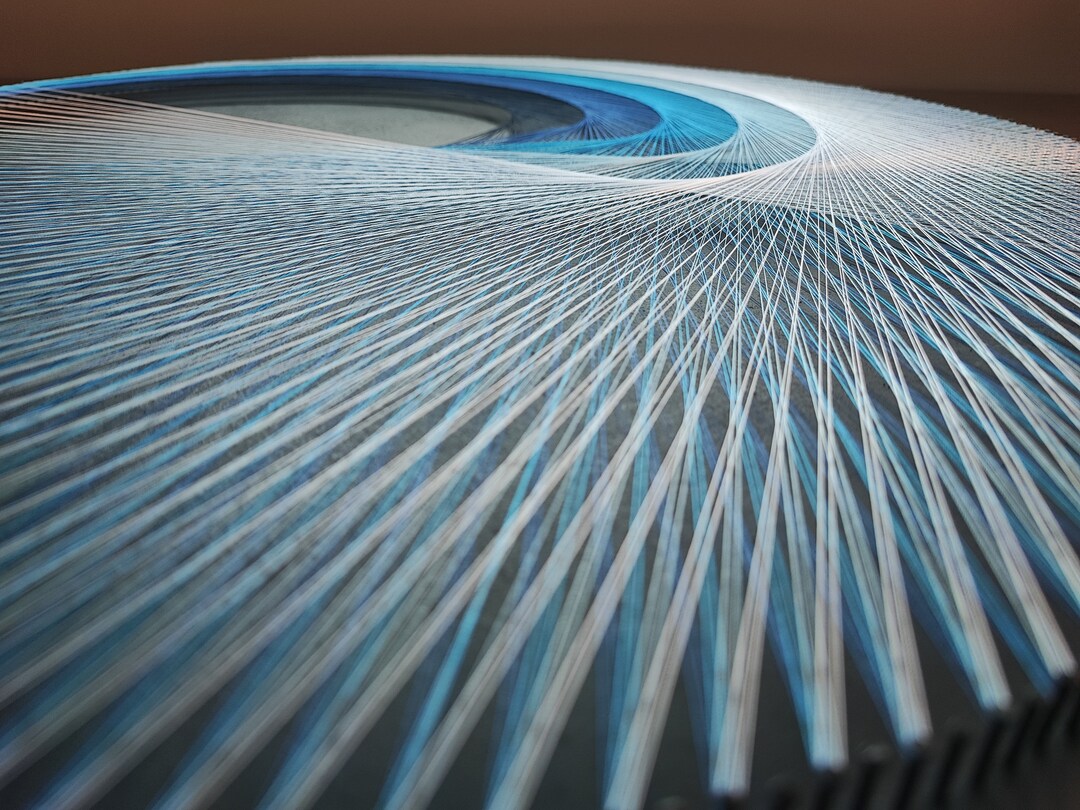 String Art Wall Decor Wave Elegant Lines Azure Abstraction Sea Breeze ...