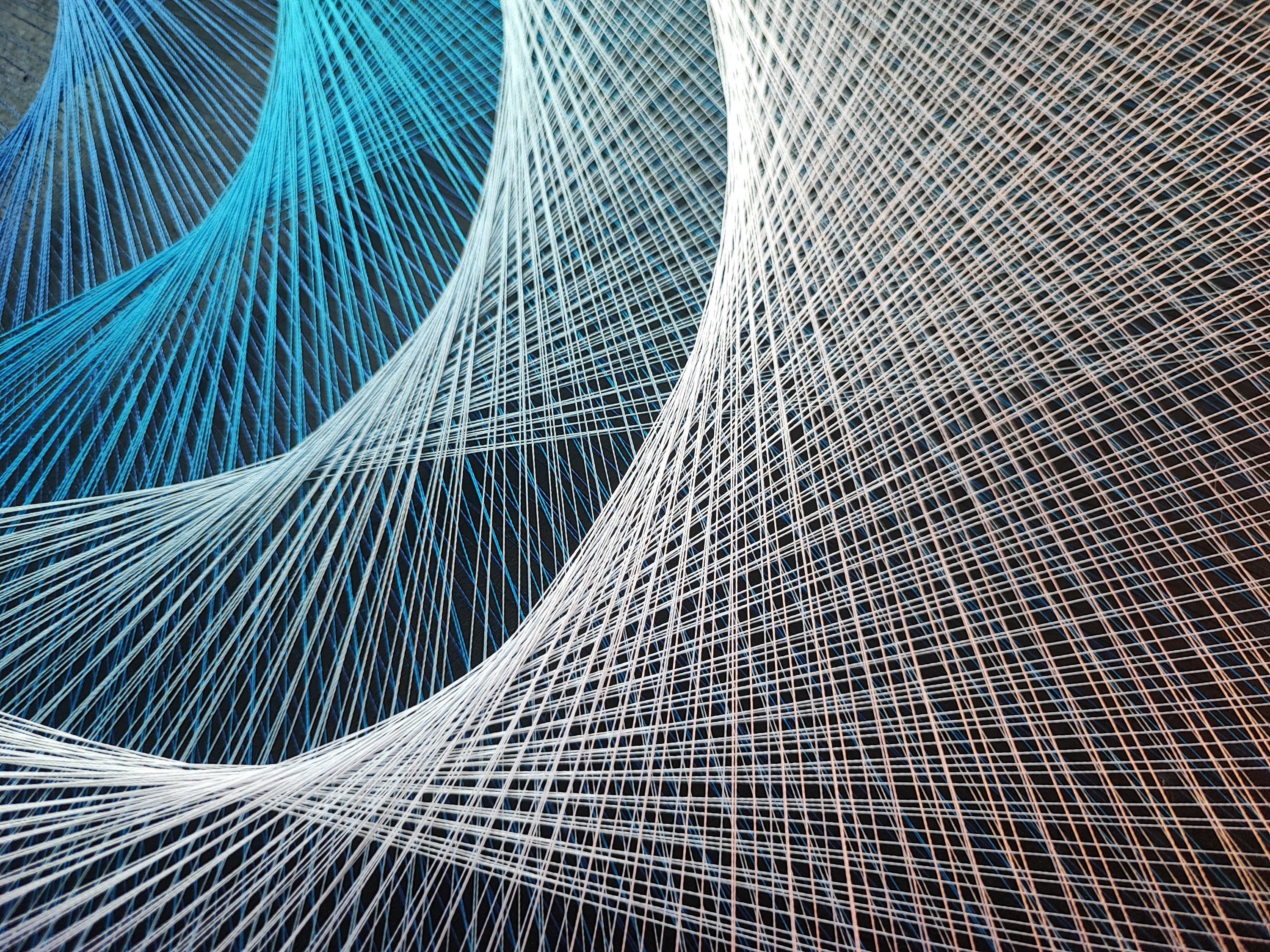 String Art Wall Decor Wave Elegant Lines Azure Abstraction Sea Breeze ...