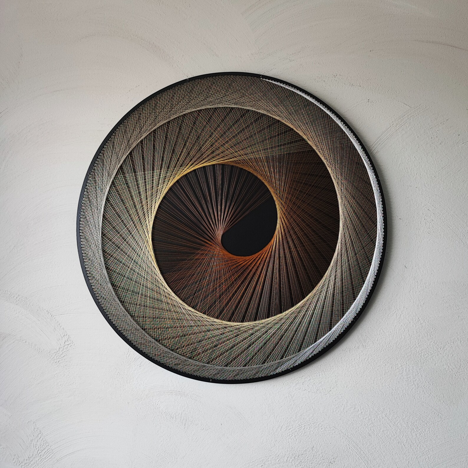 String Art Wall Decor Elegant Lines Spiral Creative Abstraction Green Home Decor Handmade 3d ...