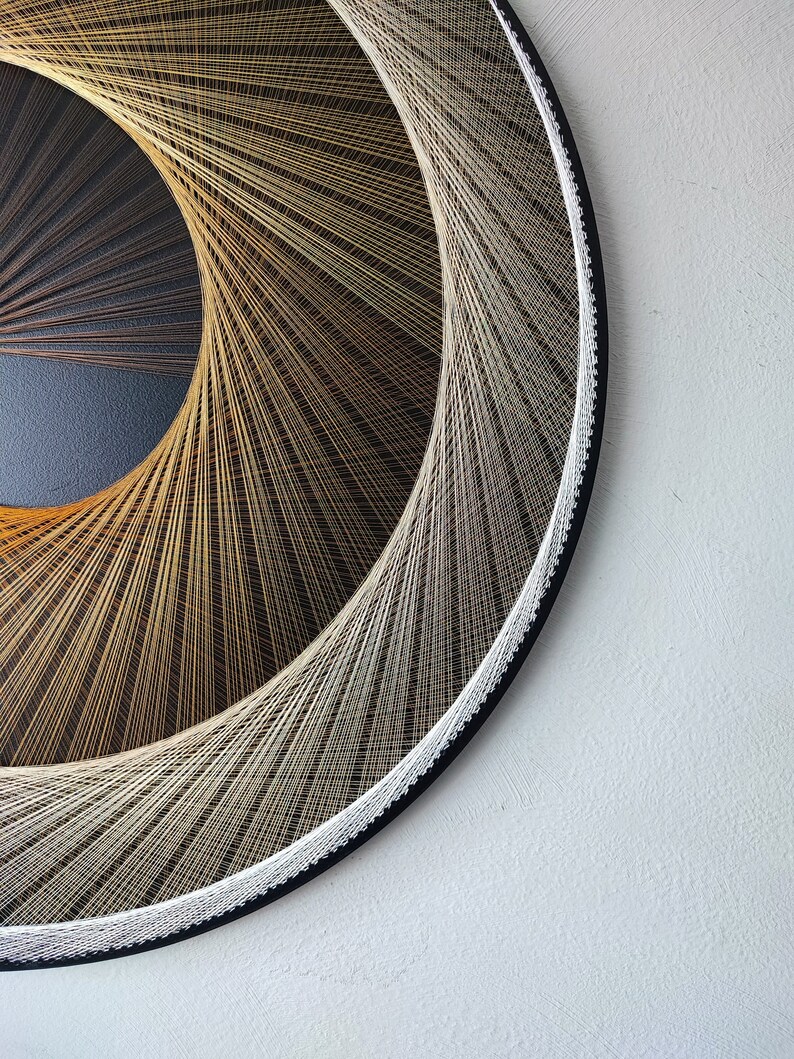 String Art Wall Decor Elegant Lines Spiral Creative Abstraction Green ...