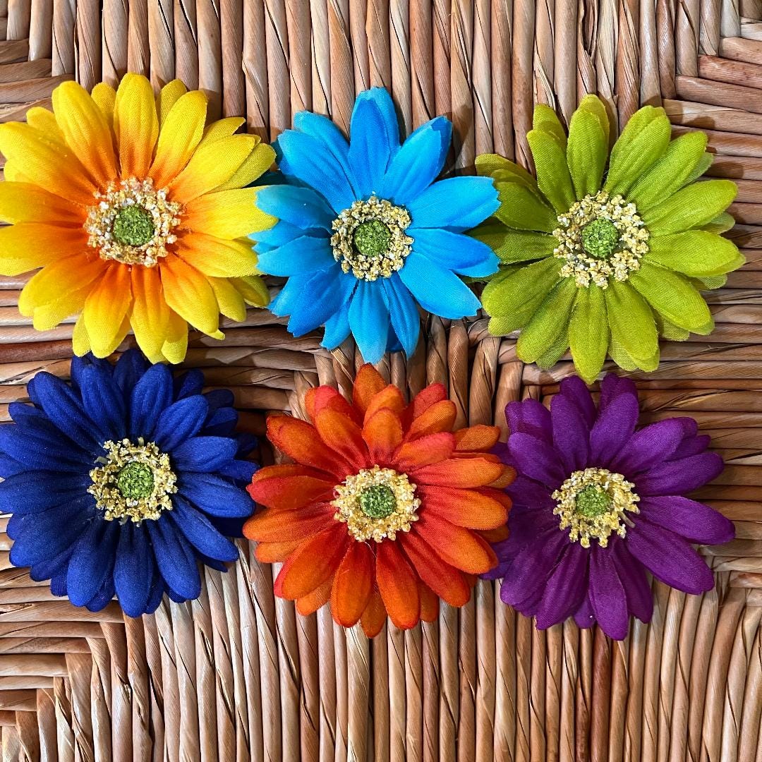 Small Daisies Set of Six Colors, Party, Hippie, Beach - Etsy