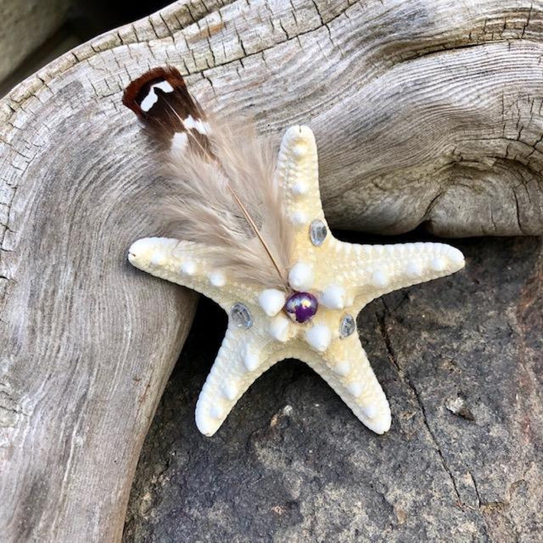 Mermaid Fantasy Starfish Feather Hair Clip - Etsy
