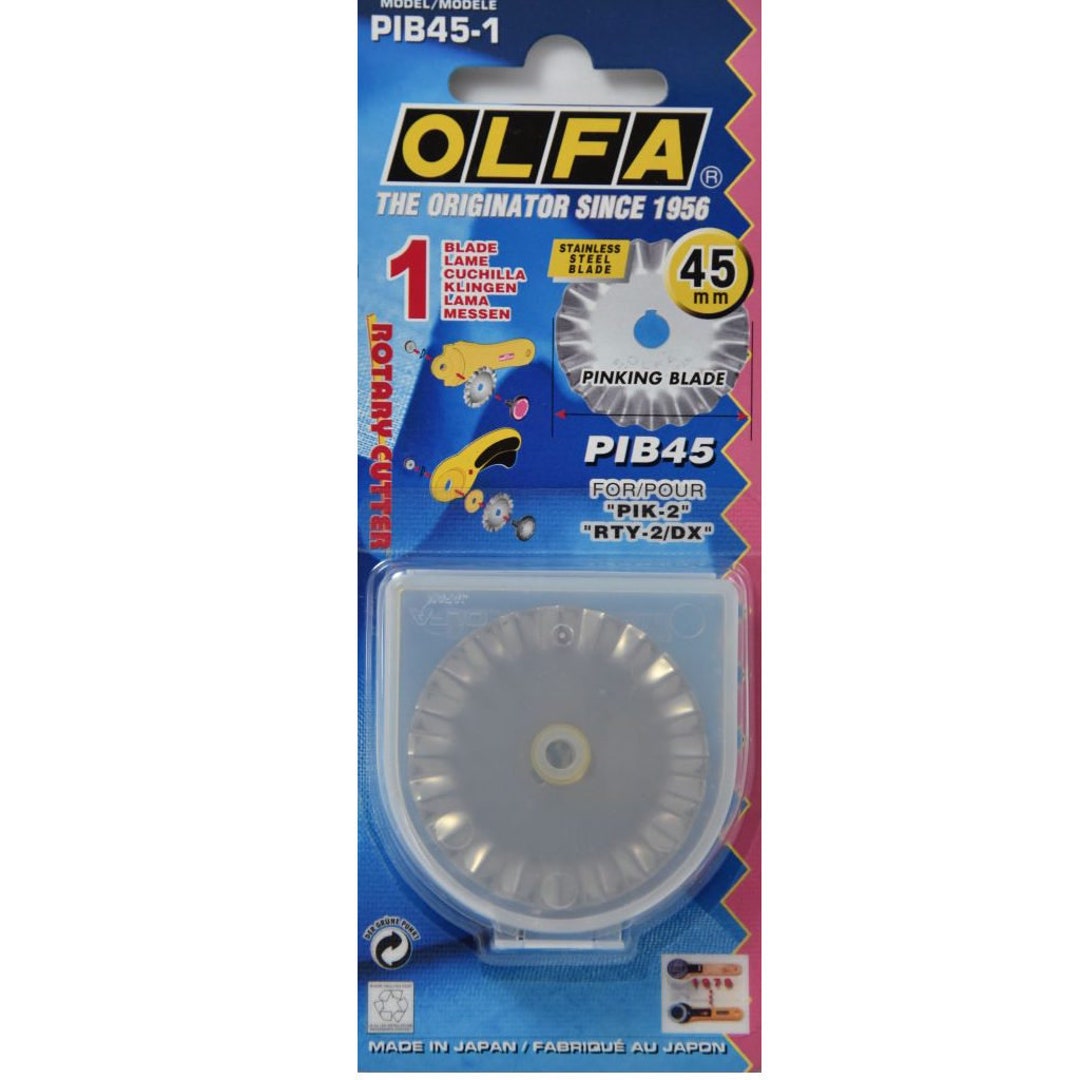 OLFA 45mm Pinking Rotary Blade (PIB45-1), Pack of 1 (for Use With RTY 2/DX 45mm Deluxe Cutter ...
