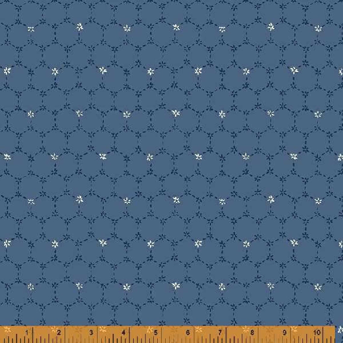 Indigo Stitches by Whistler Studios, Honeycomb in Slate Blue, per Half ...