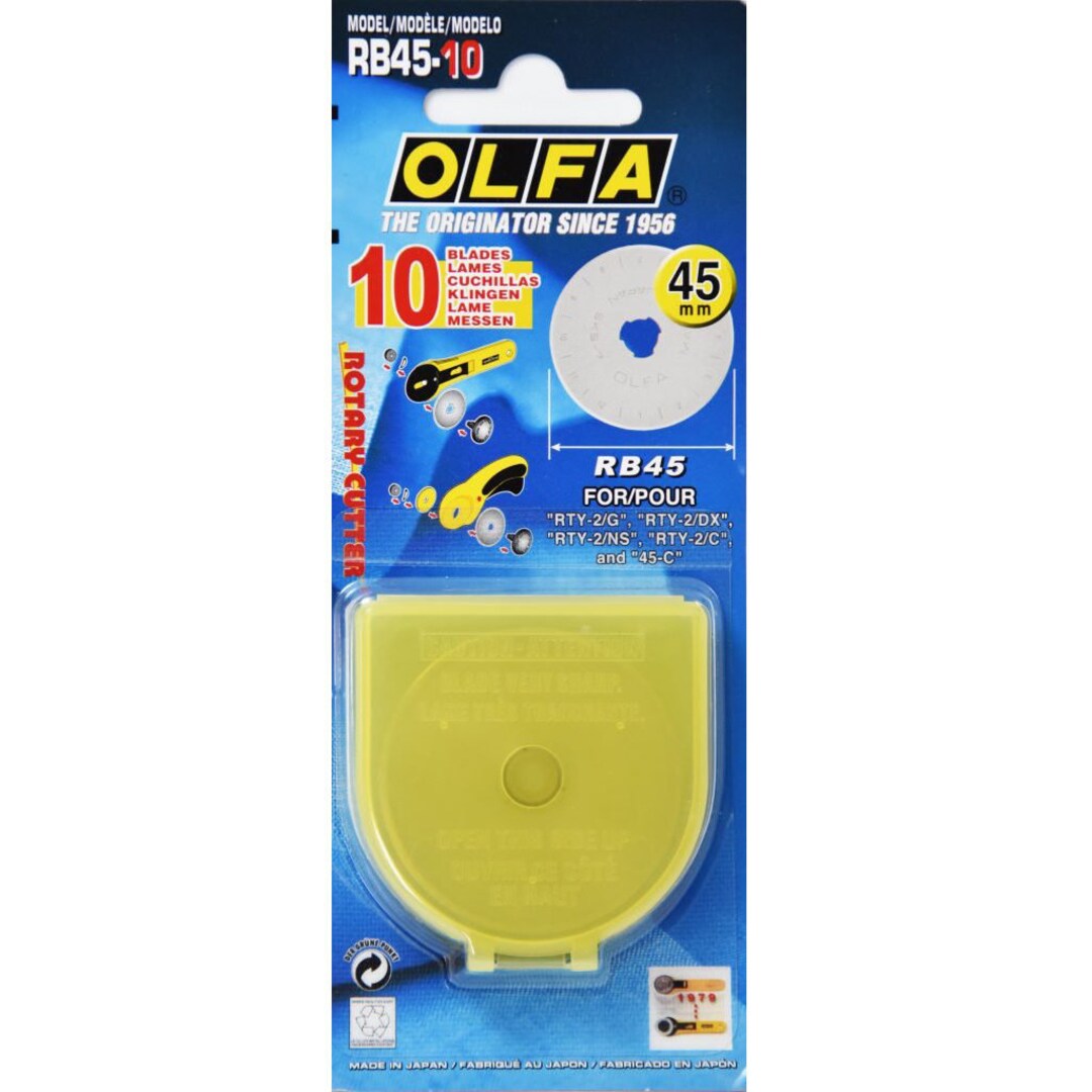 OLFA 45mm Tungsten Tool Steel Rotary Blade, Pack of 10 (RB45-10) - Etsy