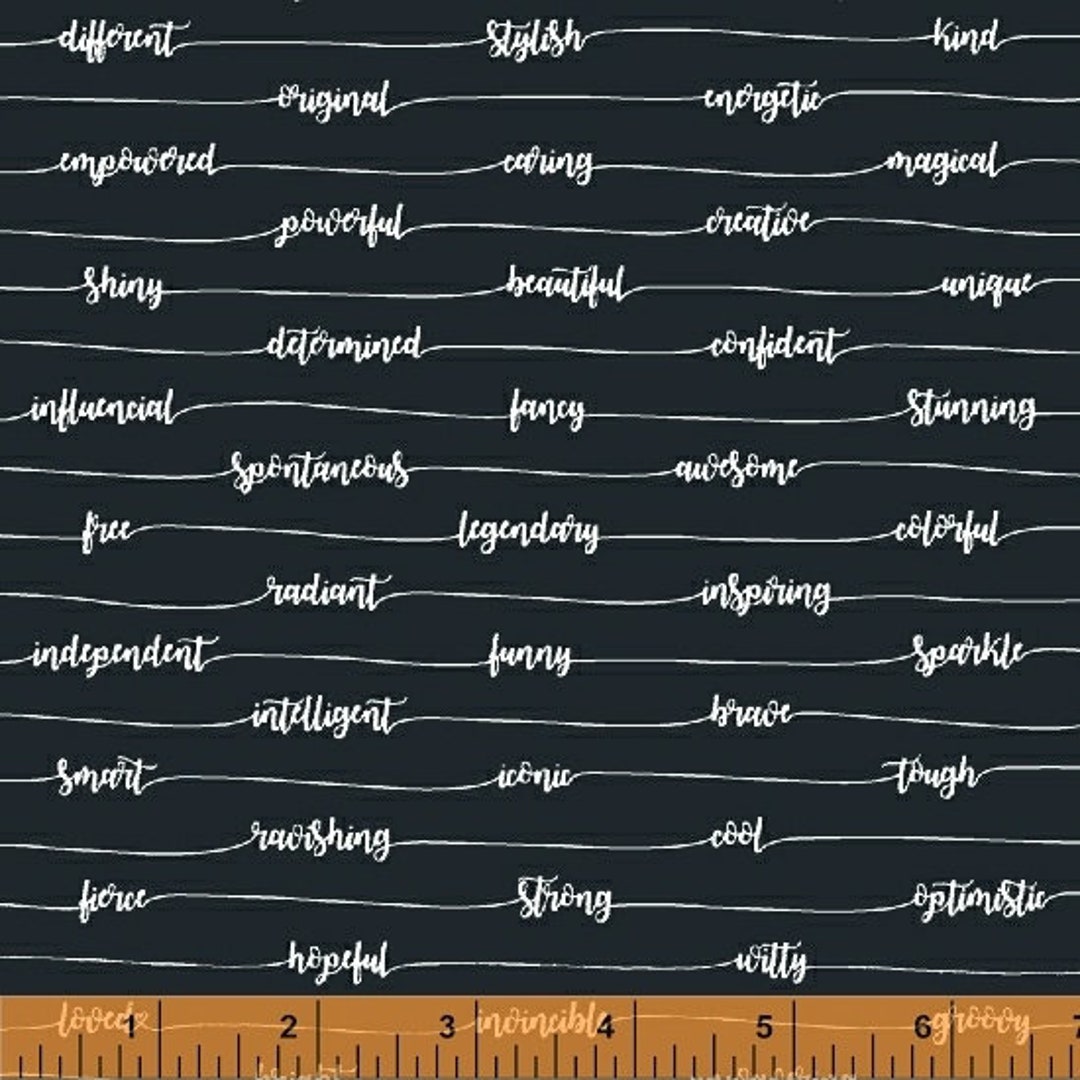 Good Vibes Only, Cursive in Night, Windham Fabrics, 72" (LAST PIECE) - Etsy