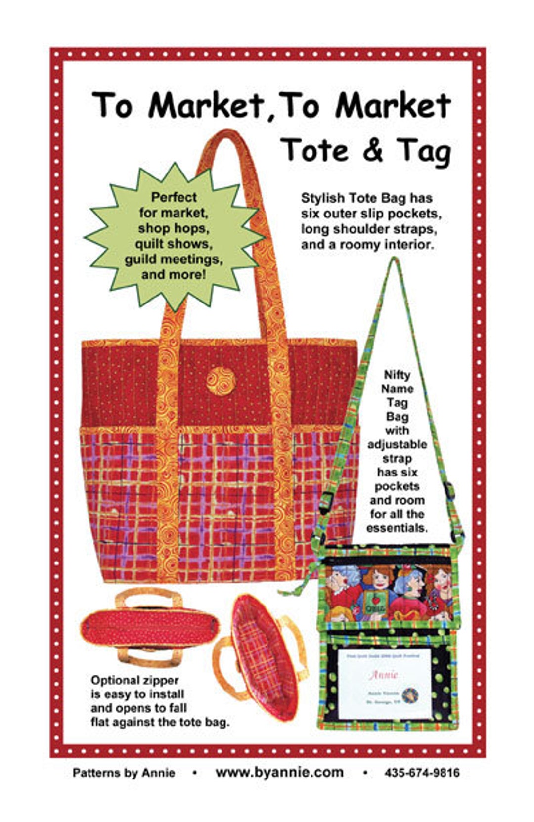 To Market, to Market Tote & Tag, Patterns by Annie, Pattern Booklet - Etsy