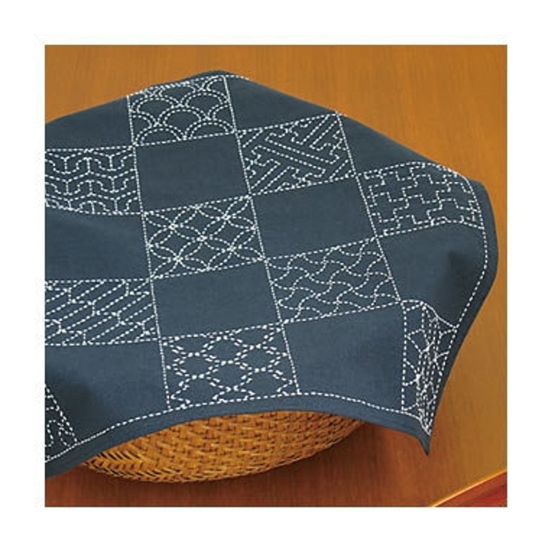 Ready to Stitch SK-290 Japanese Sashiko Table Topper Kit | Etsy