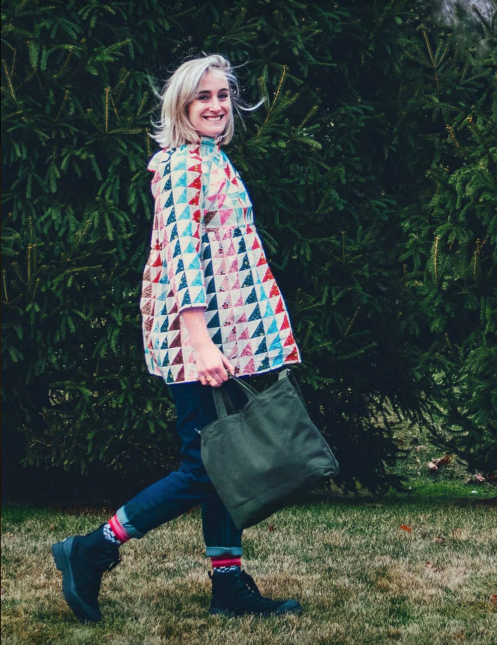 Darling by Denyse Schmidt Floral Grid in Nut per Half-yard - Etsy