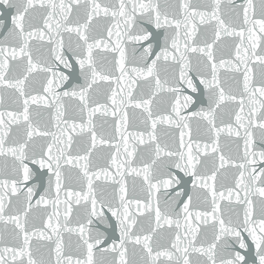 Norma Rose, Songbirds in Grey by Natalie Barnes, Windham Fabrics, 72 ...