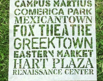 Detroit stencil | Etsy