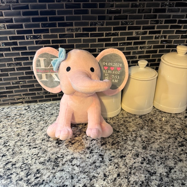 Birth Stats Elephant - Etsy