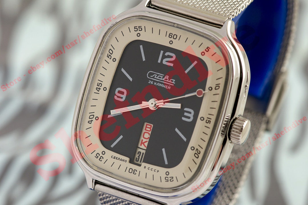 Cal. 2428 Slawa TV Set Slava NOS! Russian USSR Vintage Old Stock Wrist ...