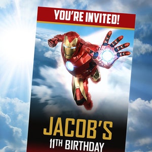 Ironman Ticket Invite, Marvel Themed Invite, Iron Man Birthday ...