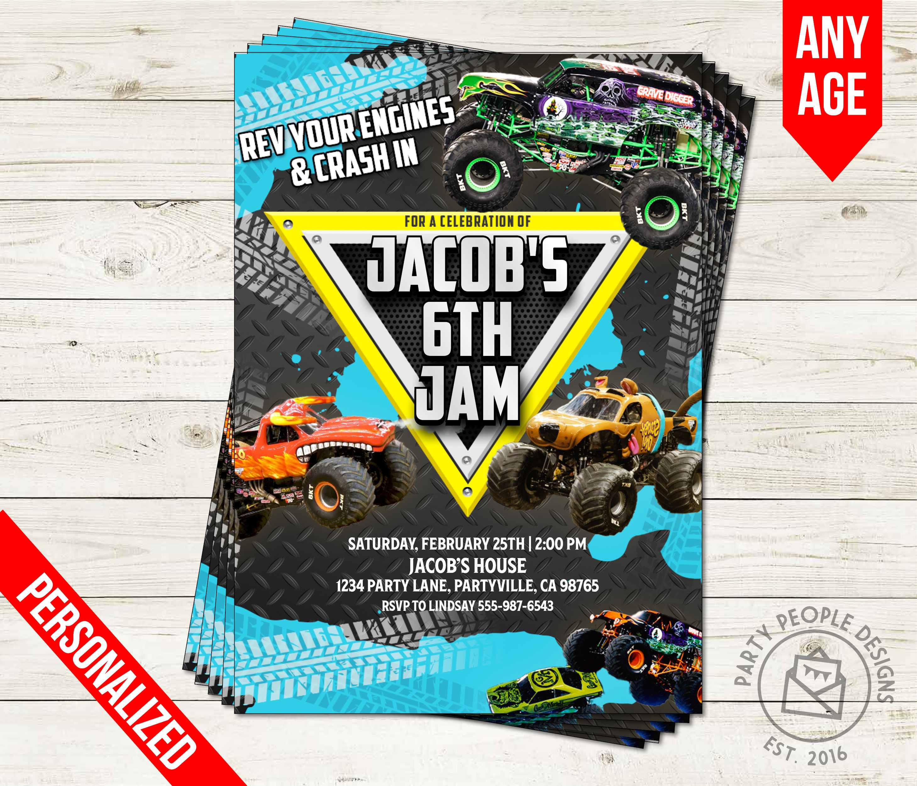 Monster Jam Invitations