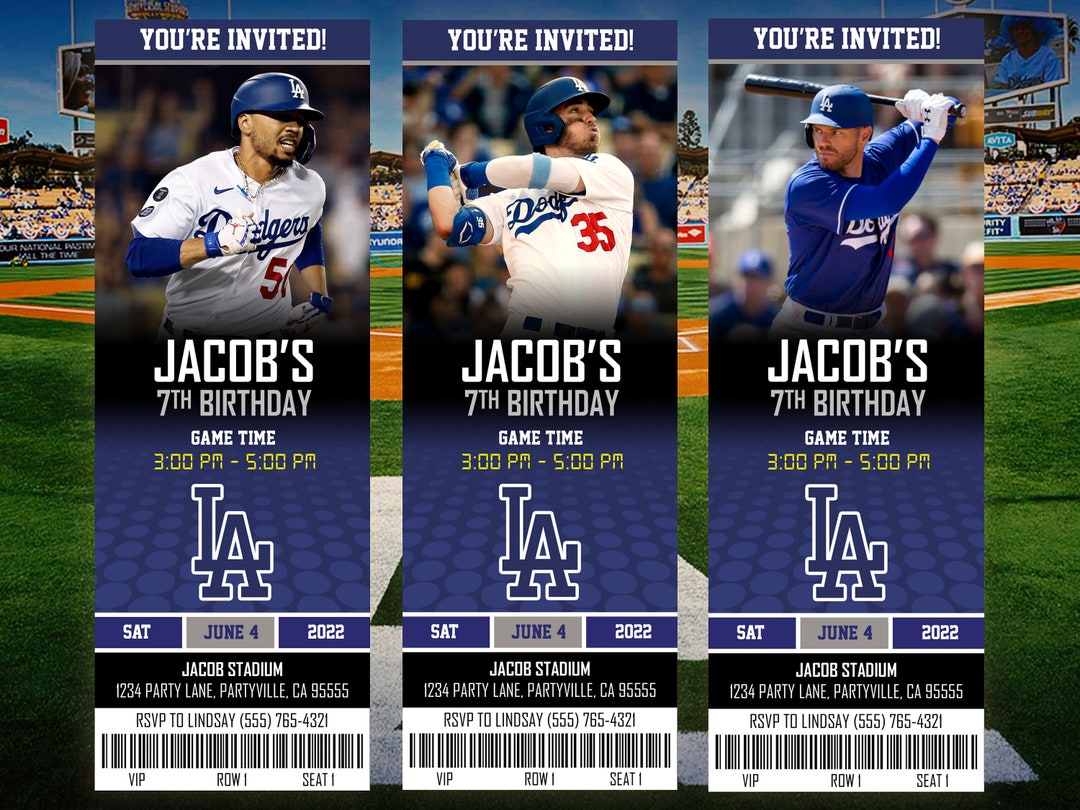 Los Angeles Dodgers Themed Ticket Invitation Dodgers Ticket - Etsy