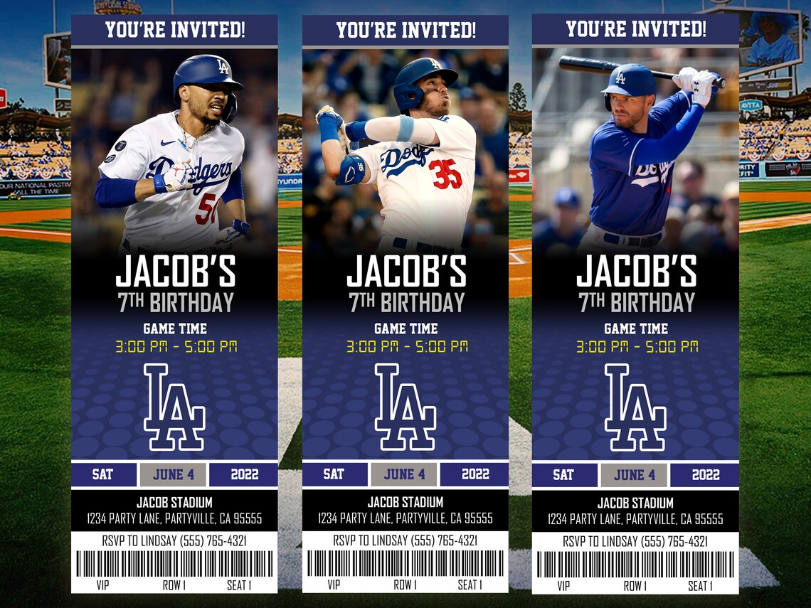 Los Angeles Dodgers Themed Ticket Invitation Dodgers Ticket - Etsy