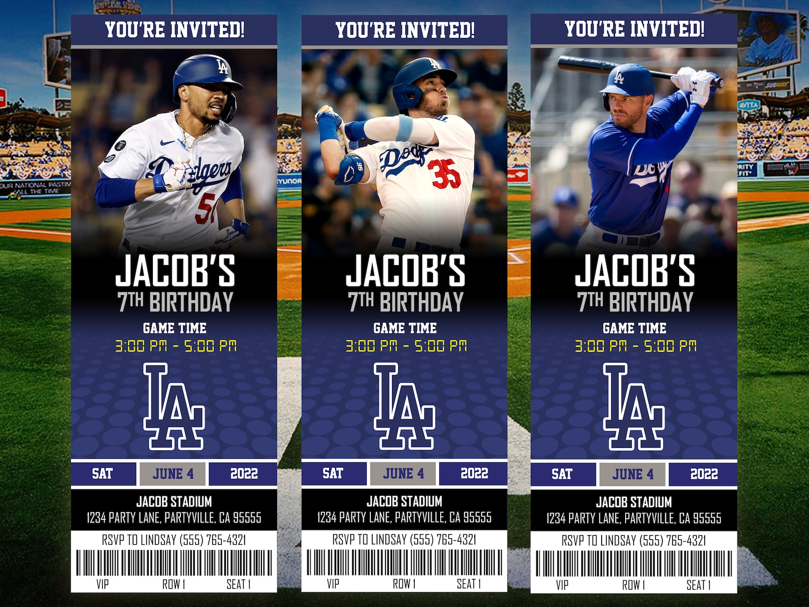 Los Angeles Dodgers Themed Ticket Invitation Dodgers Ticket - Etsy