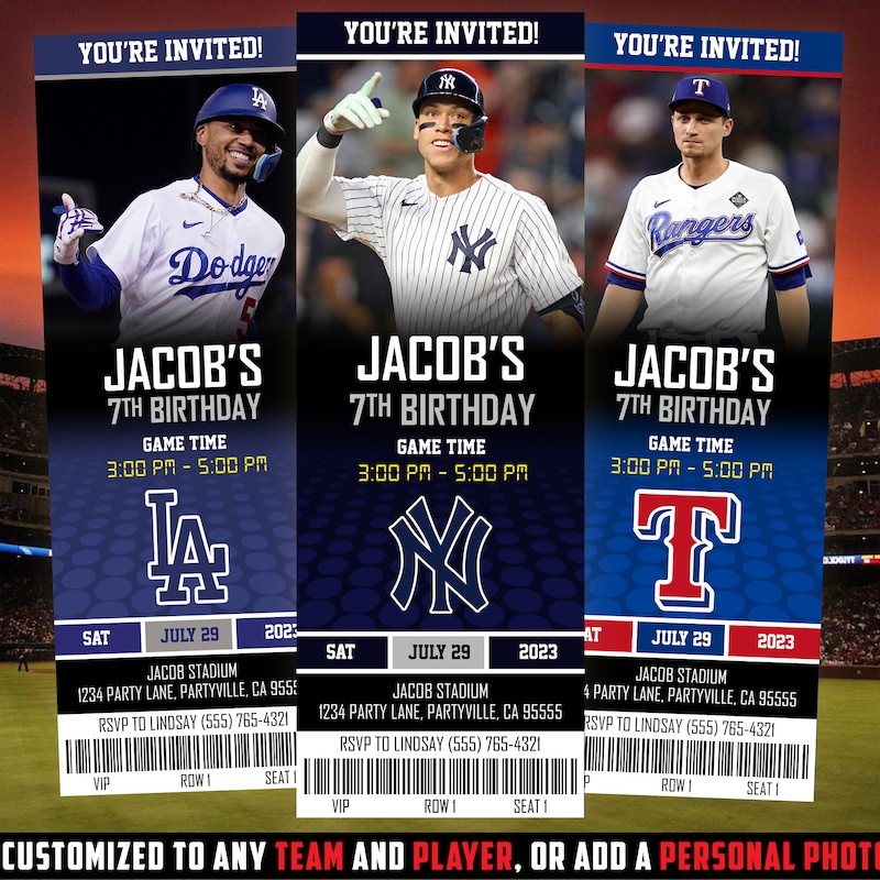 Dodgers Tickets Invitations - Etsy