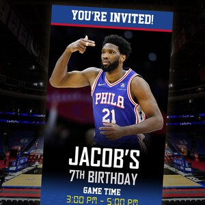 Philadelphia 76ers Themed Ticket Invitation, Philadelphia 76ers Invite ...