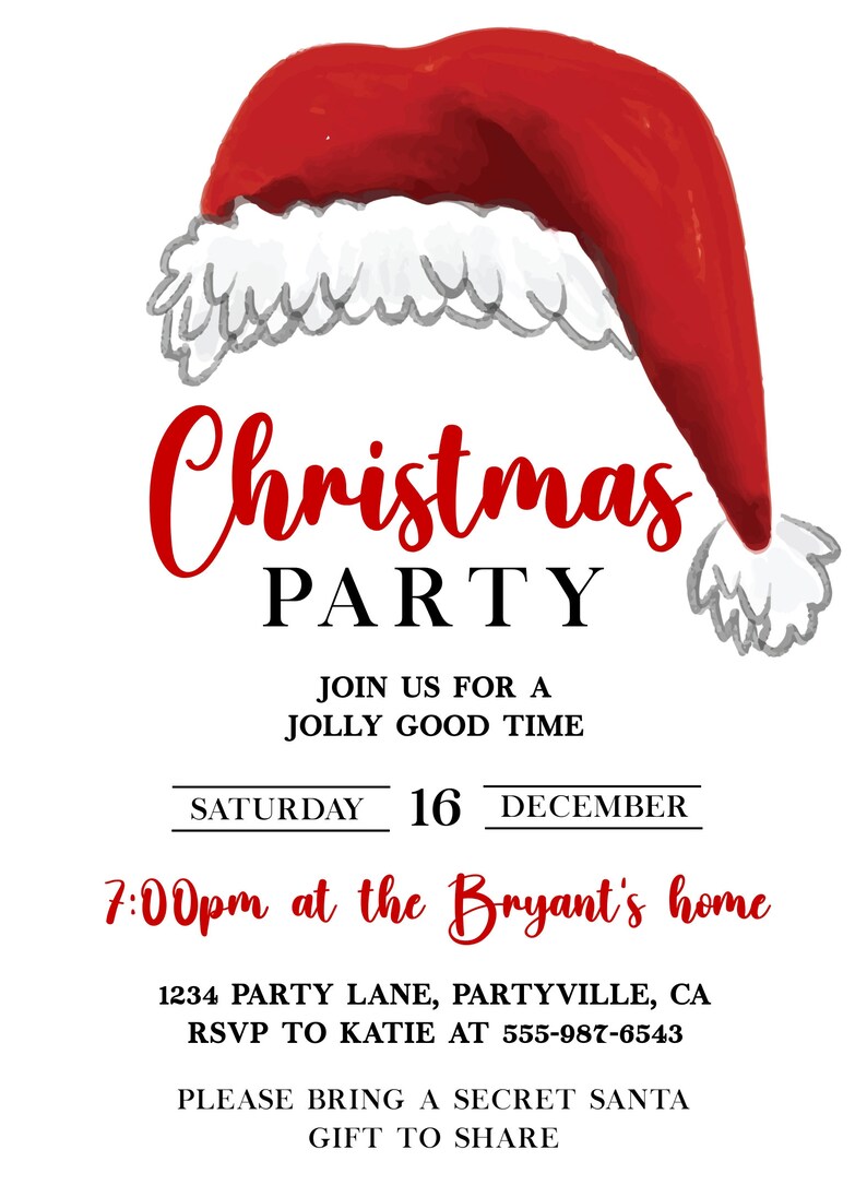 Editable Christmas Party Invitation, Christmas Party Invitation, Party ...