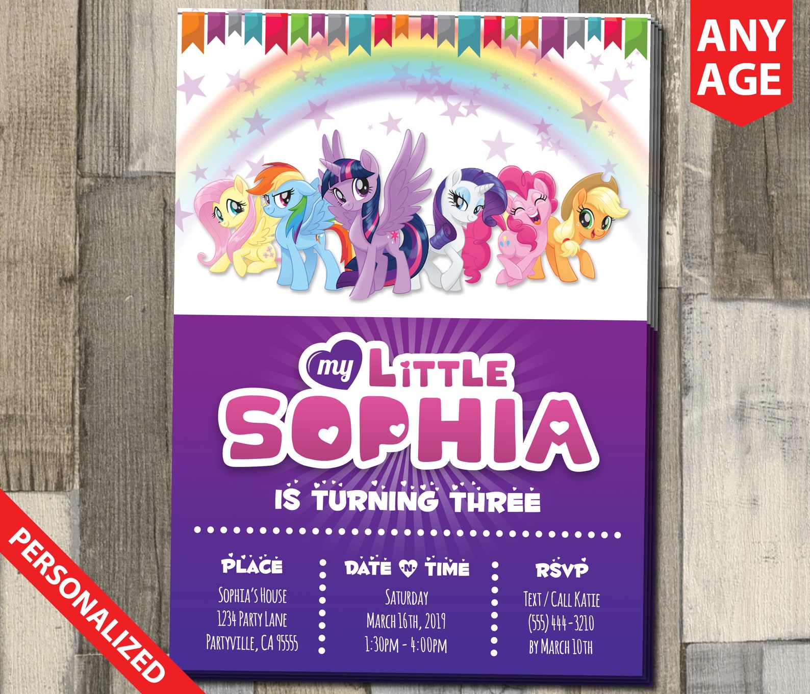 My Little Pony Birthday Invitation Little Pony Party Little - Etsy