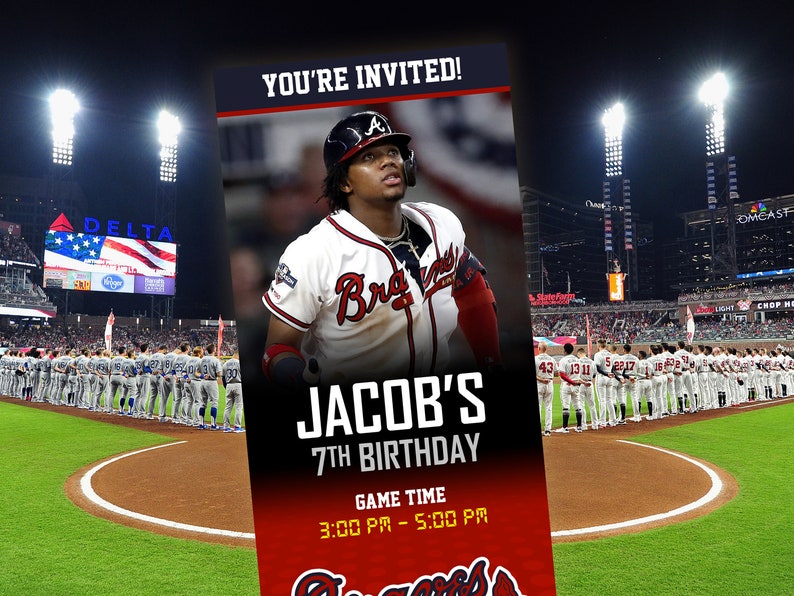 Atlanta Braves Themed Ticket Invitation, Braves Ticket Invite, MLB ...