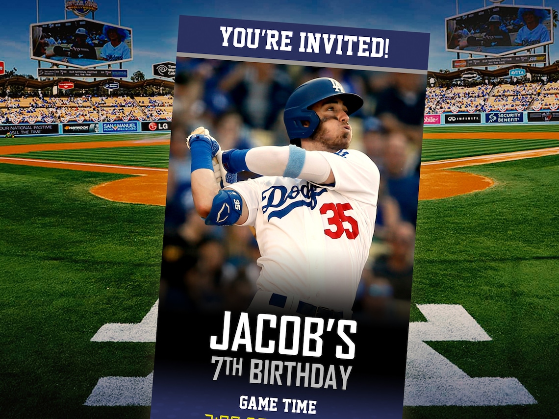 Los Angeles Dodgers Themed Ticket Invitation, Dodgers Ticket Invite, LA ...