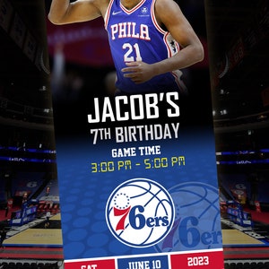 Philadelphia 76ers Themed Ticket Invitation, Philadelphia 76ers Invite ...