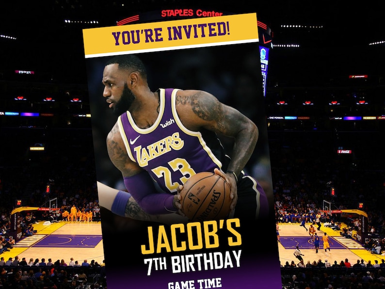 Los Angeles Lakers Themed Ticket Invitation Lakers Ticket - Etsy
