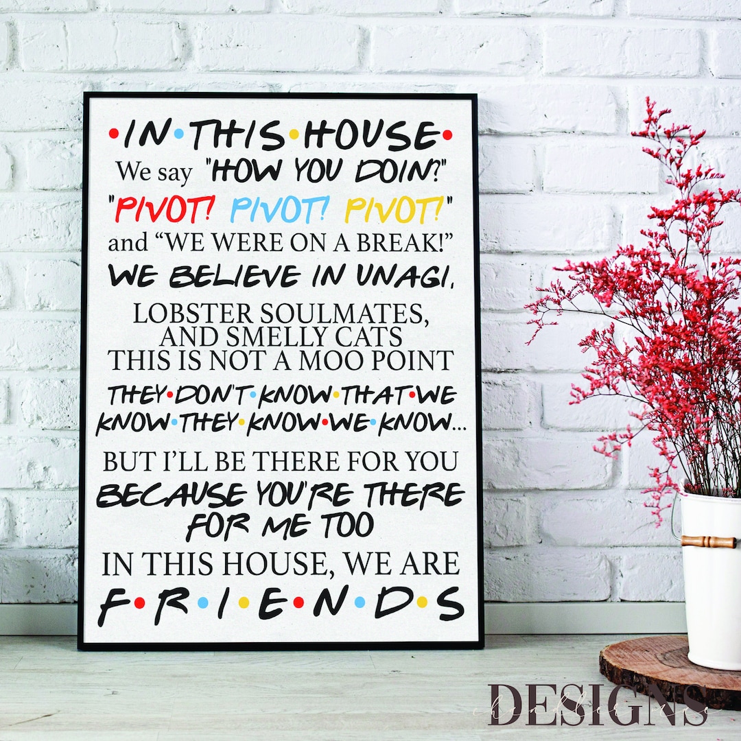Friends TV Show Themed Printable Wall Art - Friends in This House ...